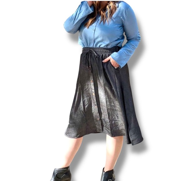 LuLaRoe | Skirts | Nwt Lularoe Marsha Chambray Midi Skirt | Poshmark